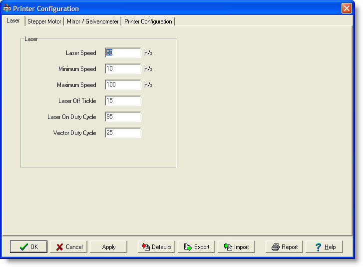 LabeLase Producer - Setup Menu
